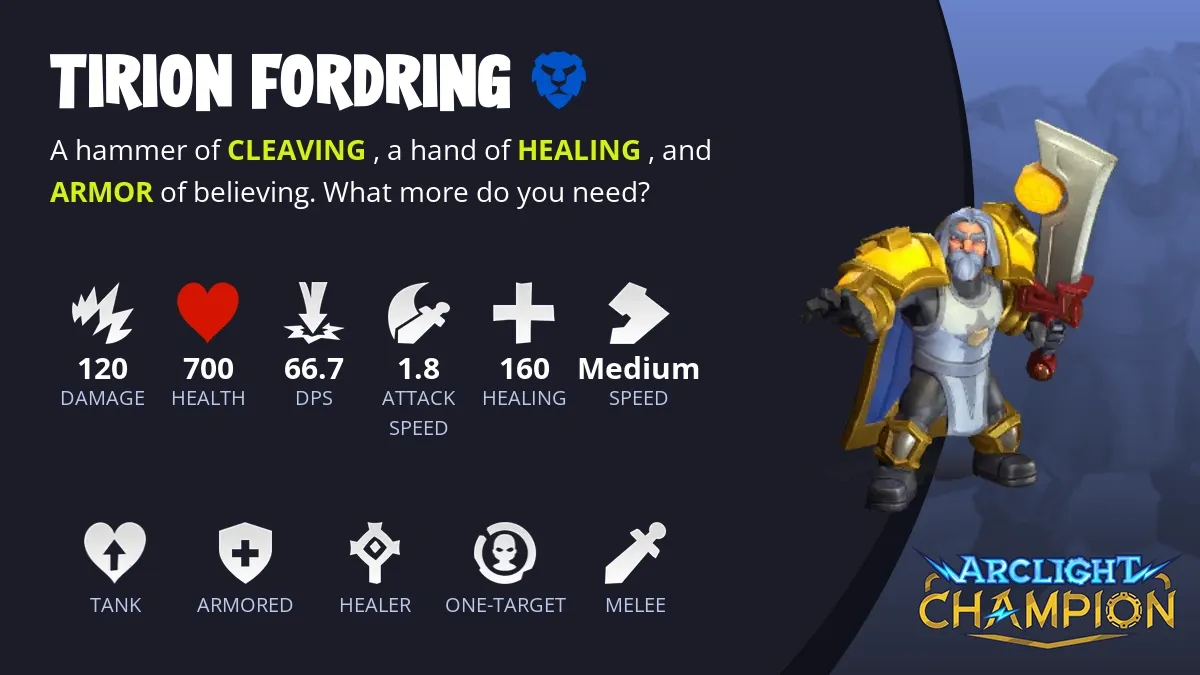 Warcraft Rumble Tirion Fordring Mini - Arclight-Champion.com