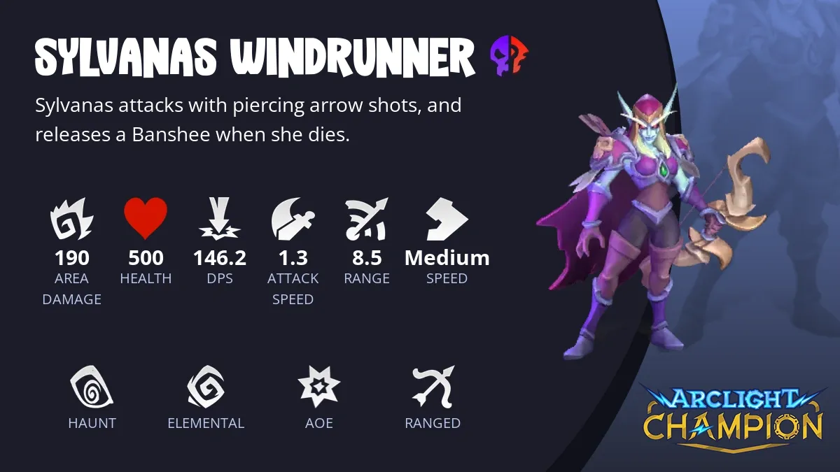 Warcraft Rumble Sylvanas Windrunner Mini - Arclight-Champion.com