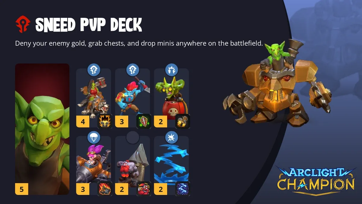 Warcraft Rumble Build - Sneed PvP Deck