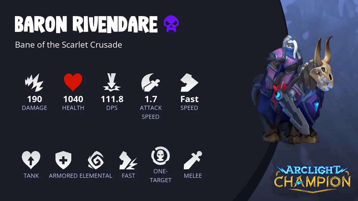 Warcraft Rumble Baron Rivendare Mini - Arclight-Champion.com