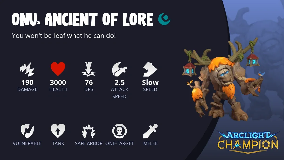 Warcraft Rumble Onu, Ancient of Lore Mini - Arclight-Champion.com